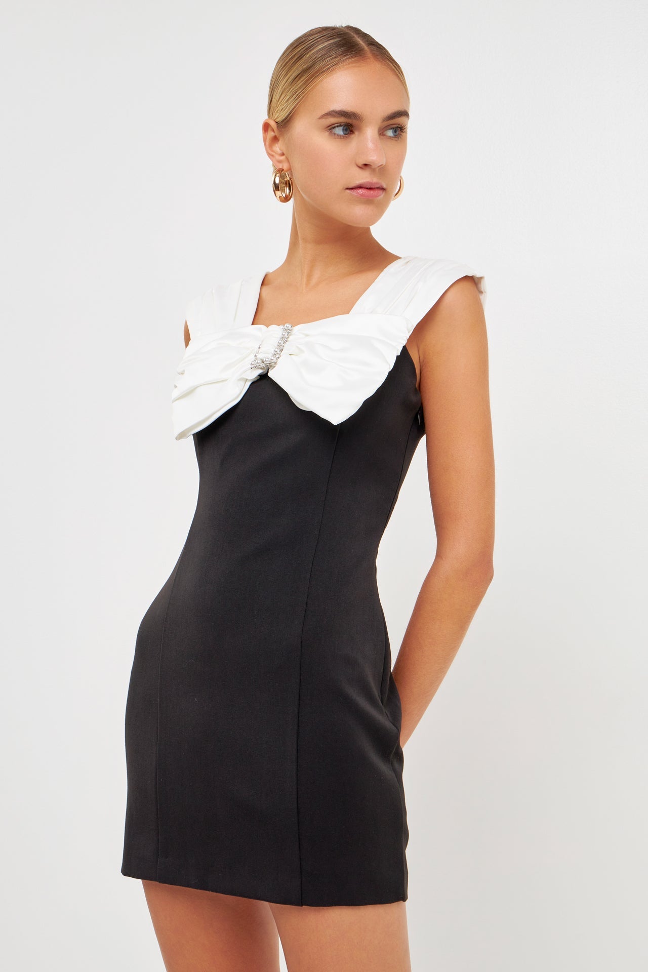 Andie Satin Bow Mini Dress – Rowdy Merch Co.