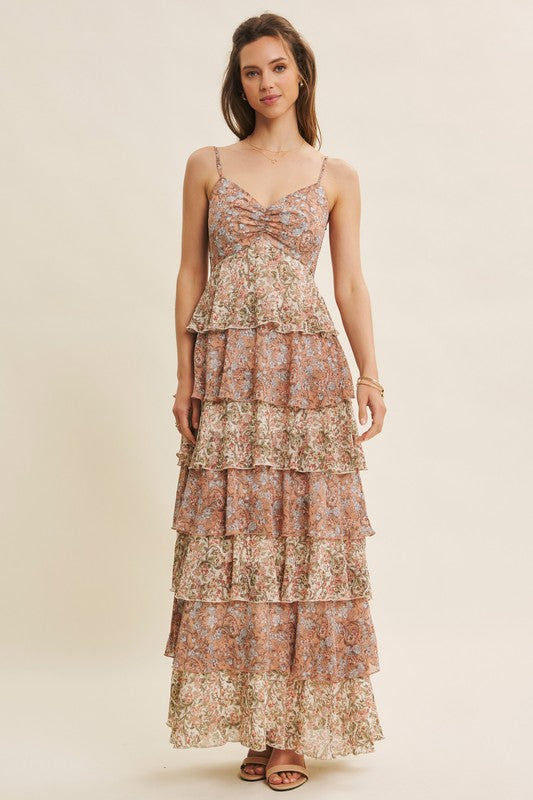 Penelope Tiered Ruffle Maxi Dress – Rowdy Merch Co.