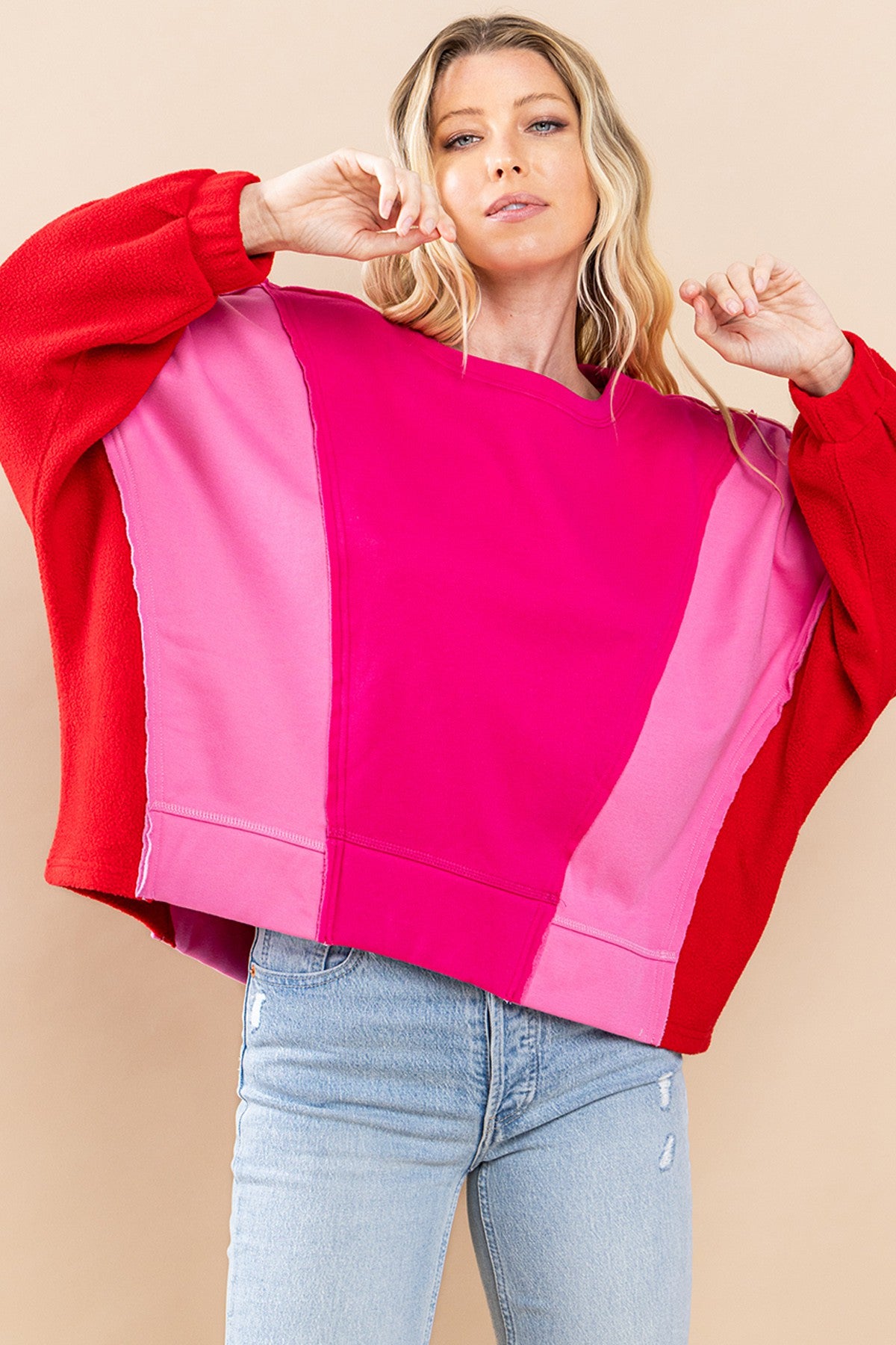 Cozy Color Block Sweatshirt – Rowdy Merch Co.