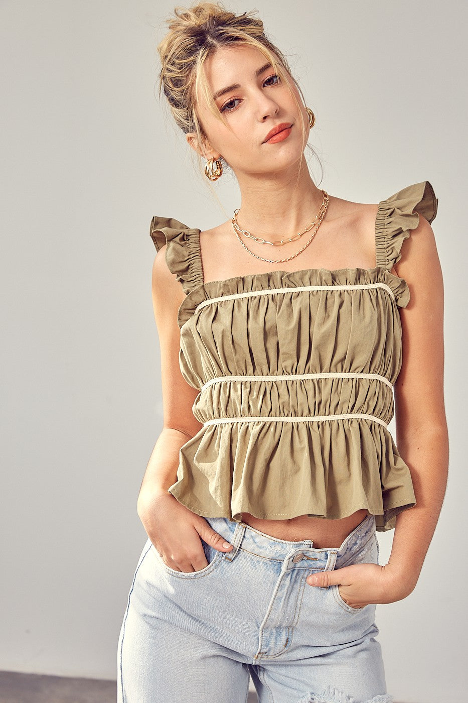 Safari Ruffled Tank – Rowdy Merch Co.