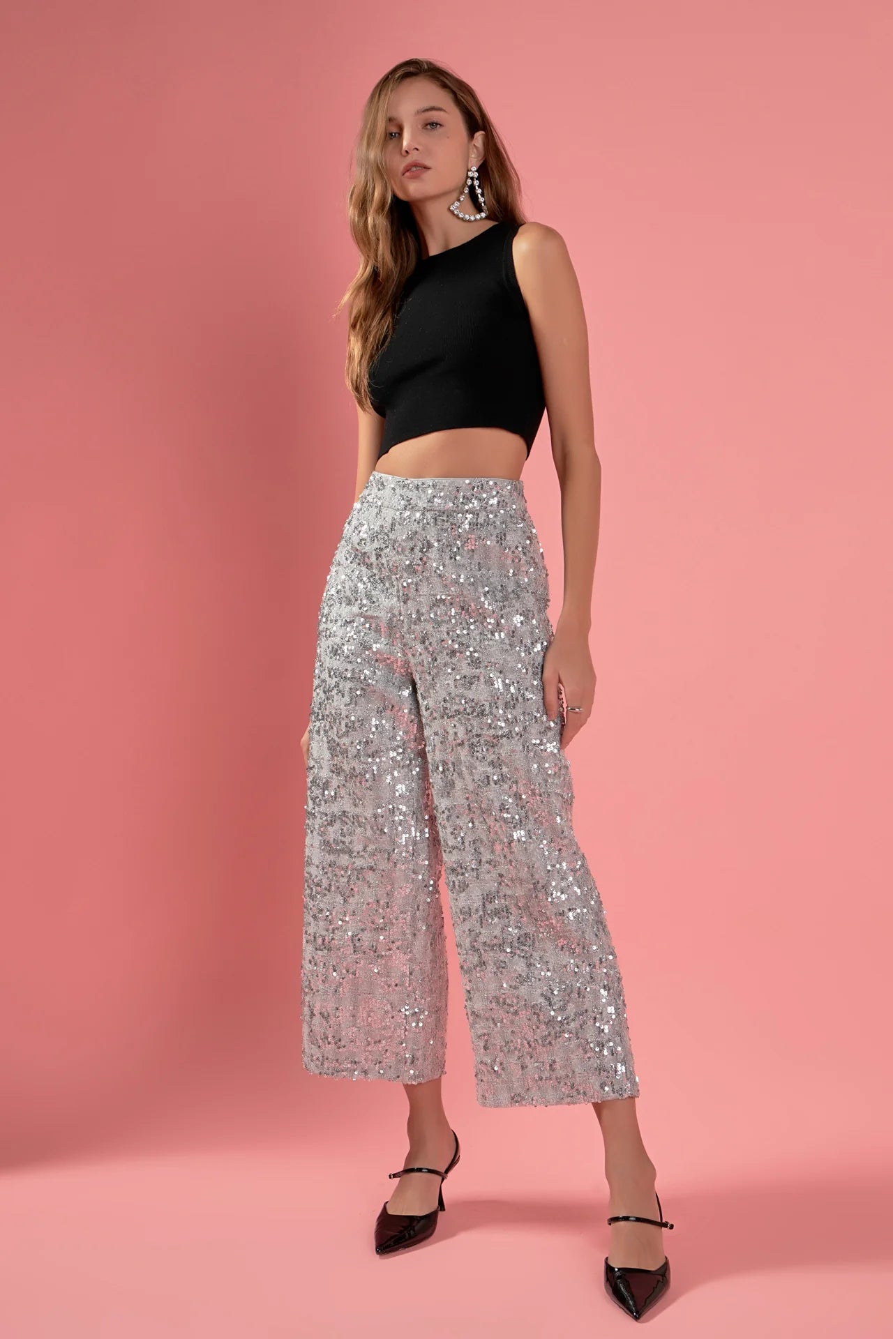 Silver Sequin Tweed Culotte Pants – Rowdy Merch Co.