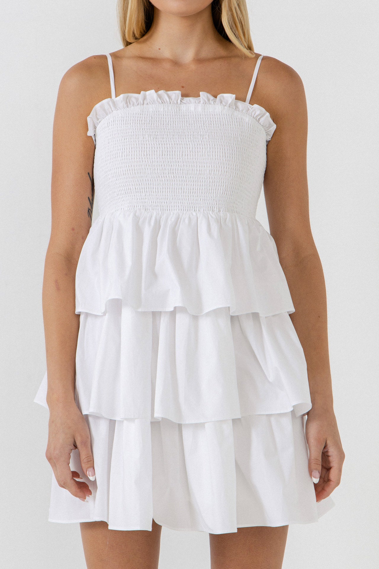 Madeline Smocked White Dress – Rowdy Merch Co.