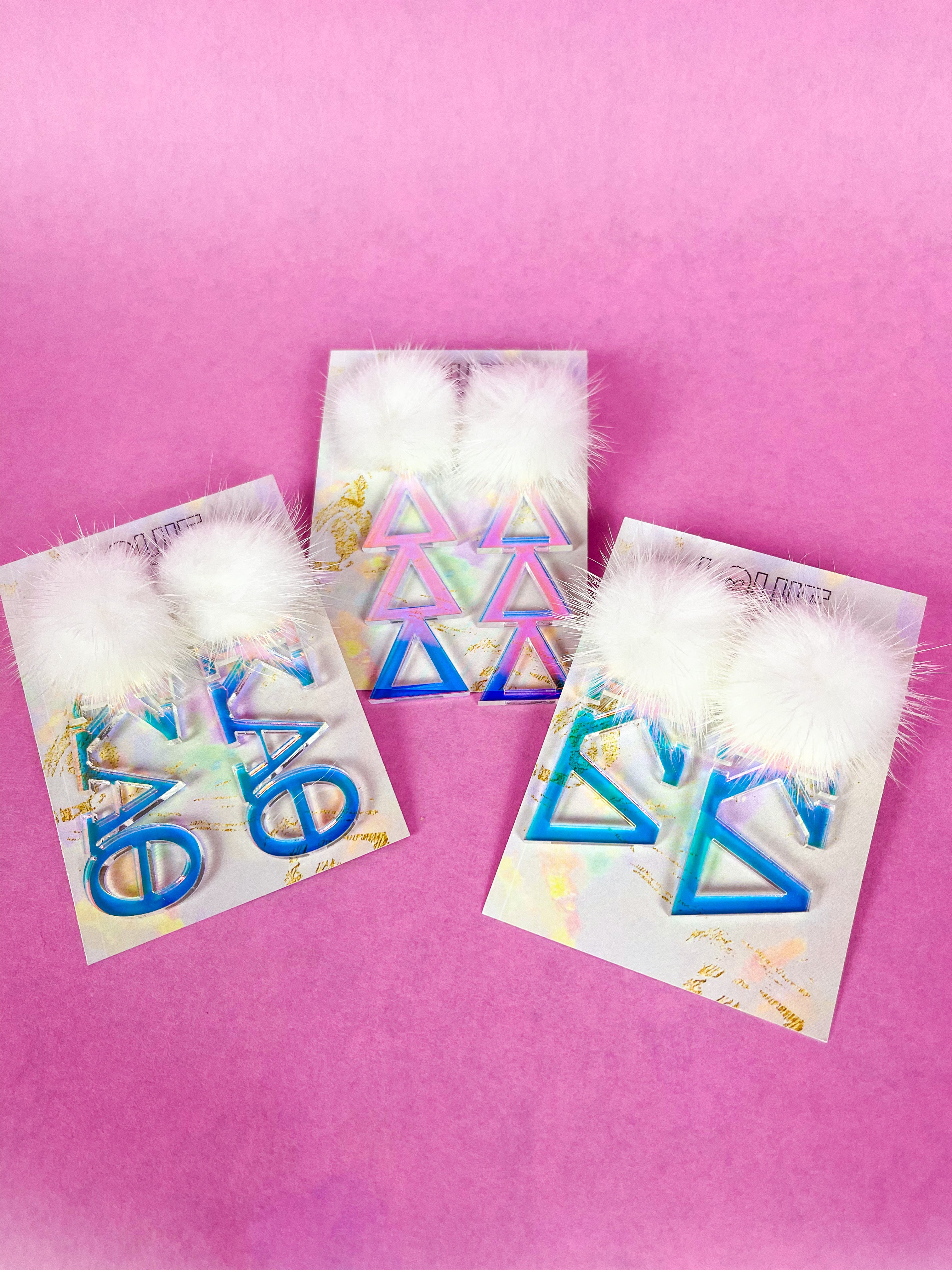 Iridescent Sorority Earrings – Rowdy Merch Co.
